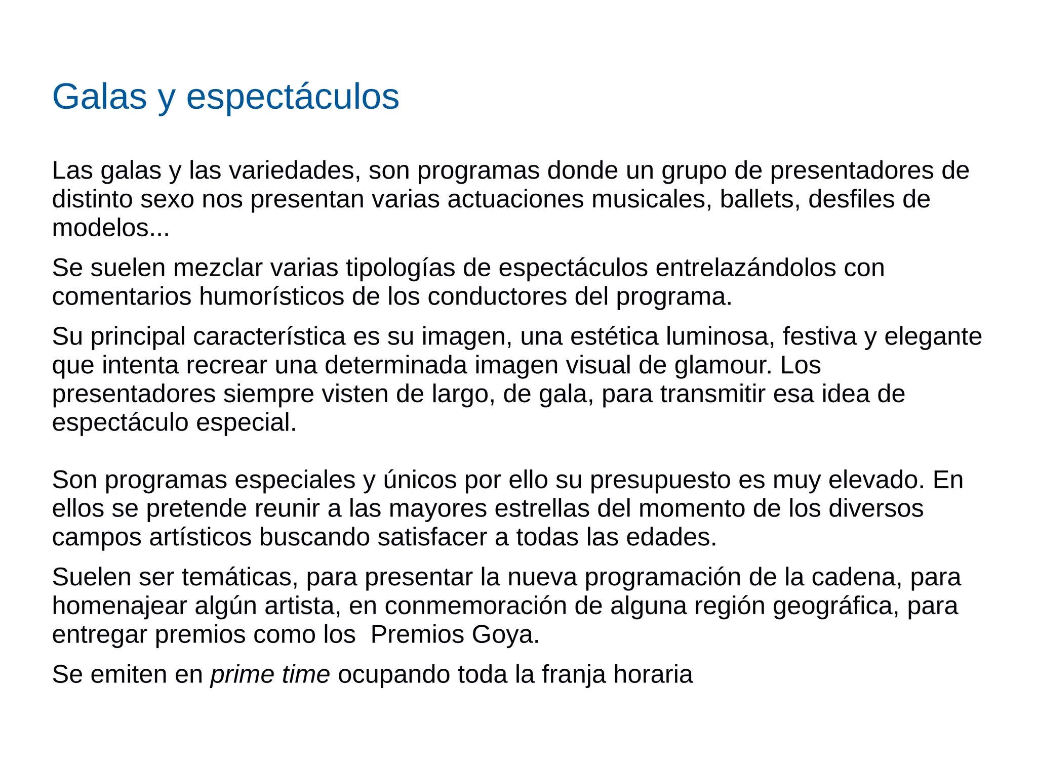 Medios de comunicación. La televisión: Generos y formatos | PDF