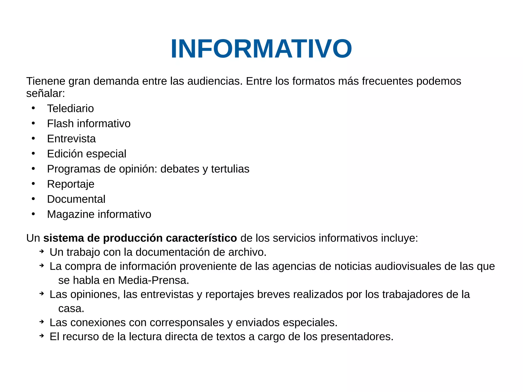 Medios de comunicación. La televisión: Generos y formatos | PDF