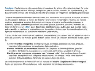 Medios de comunicación. La televisión: Generos y formatos | PDF