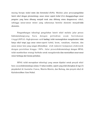 Genesa bahan galian bijih nikel laterit | DOCX