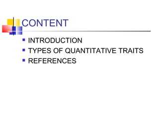 Genes and quantitative characters | PPT