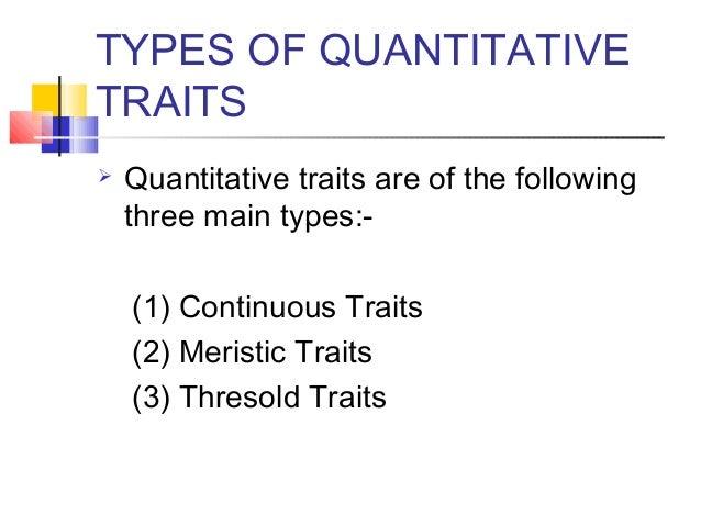 Genes and quantitative characters