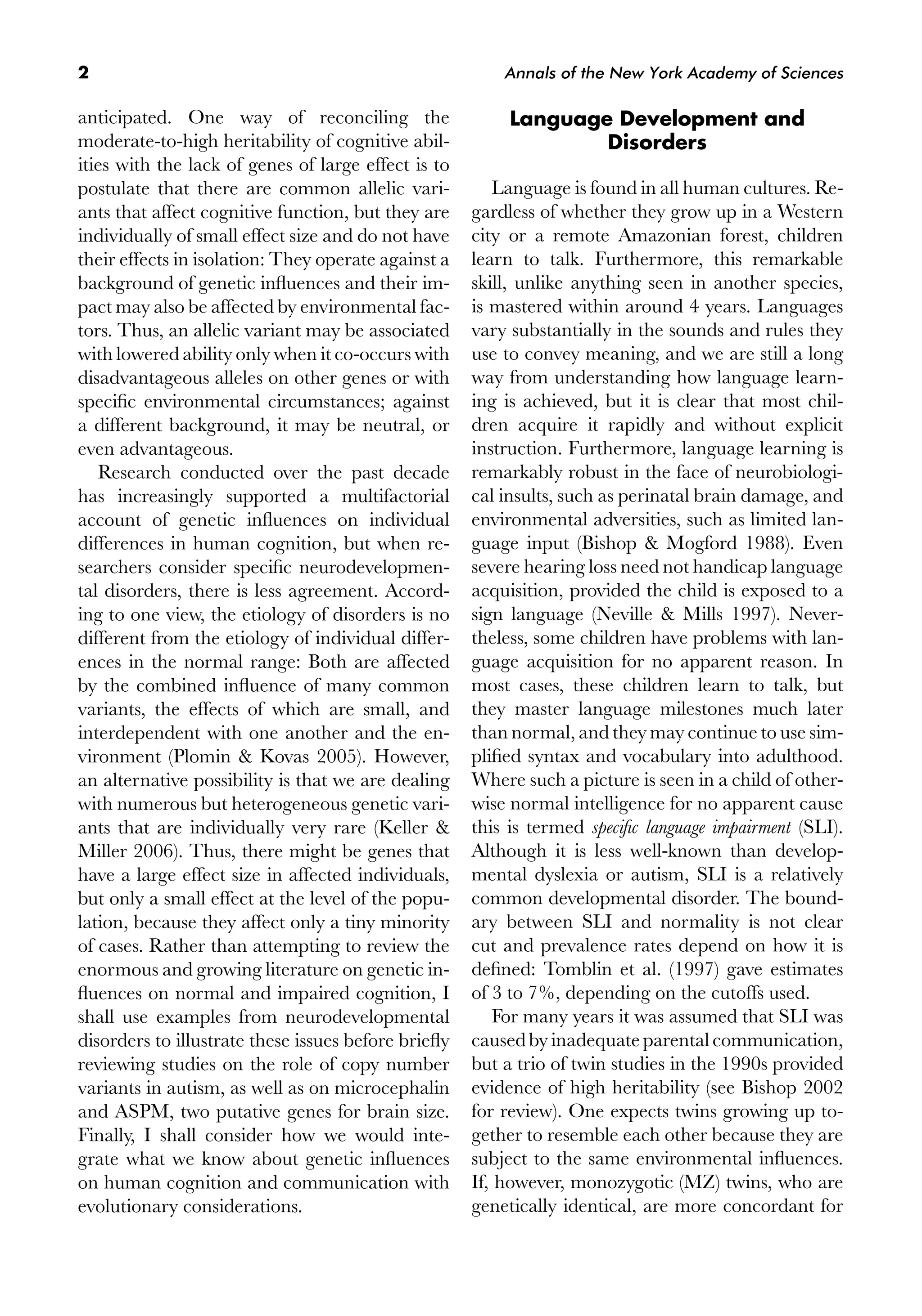 Genes, cognition and communication | PDF