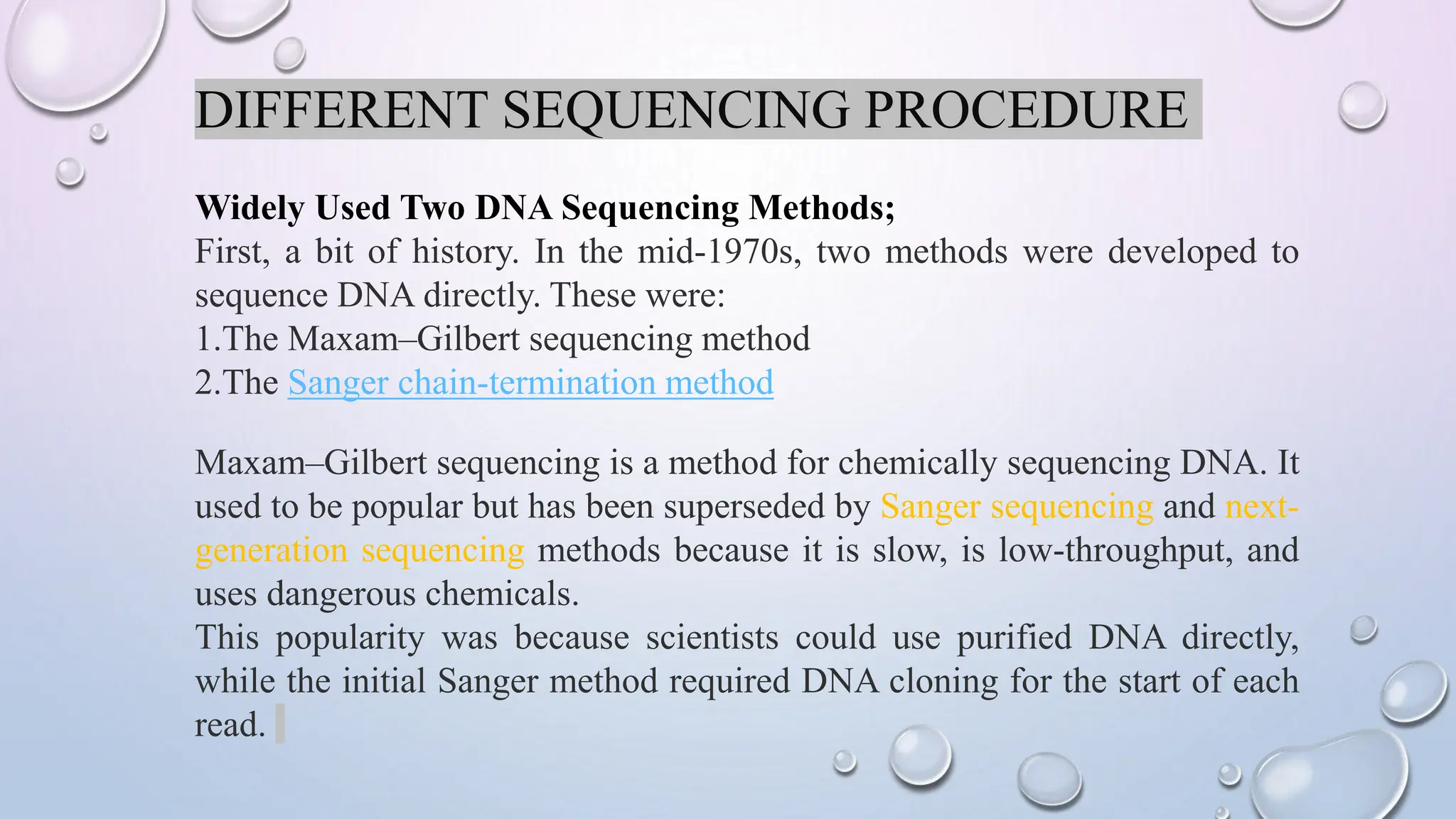 Gene Sequencing | maxam gilbert sequencing | sanger sequencing | PPT