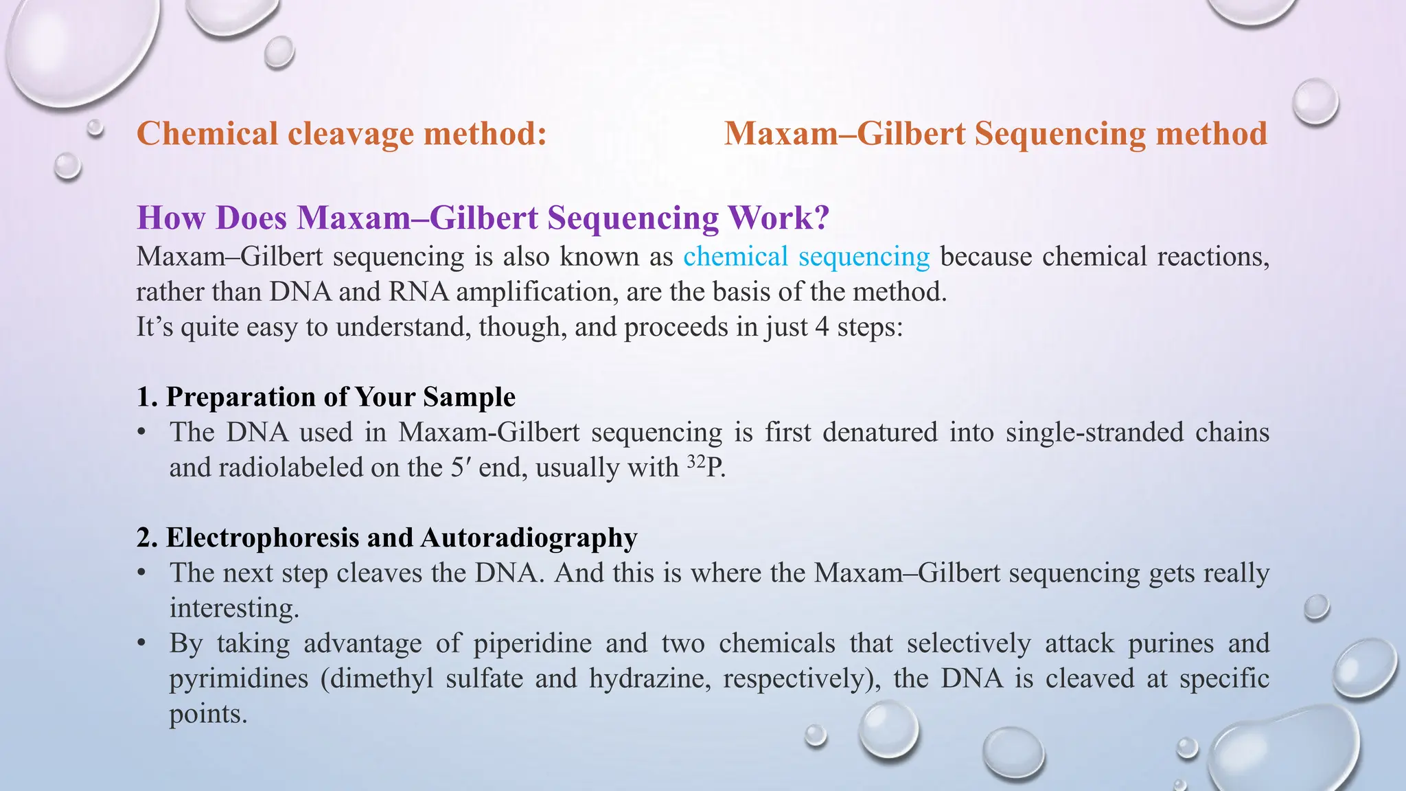 Gene Sequencing Maxam Gilbert Sequencing Sanger Sequencing Pptx