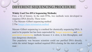 Gene Sequencing | maxam gilbert sequencing | sanger sequencing | PPTX