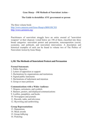 Gene Sharp - The 198 point Methodology of Destabilizing Governments or ...