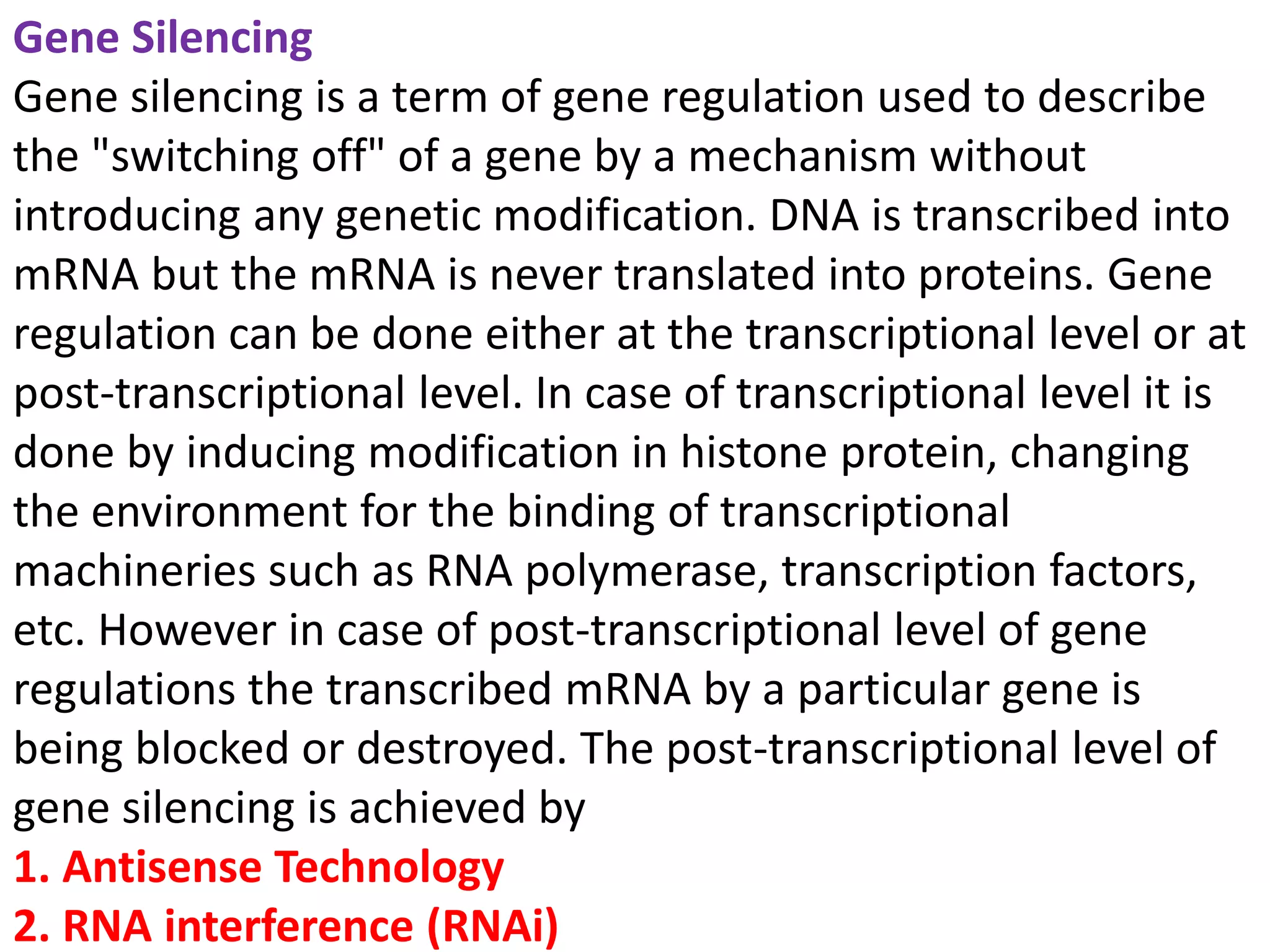 Gene silencing | PPTX