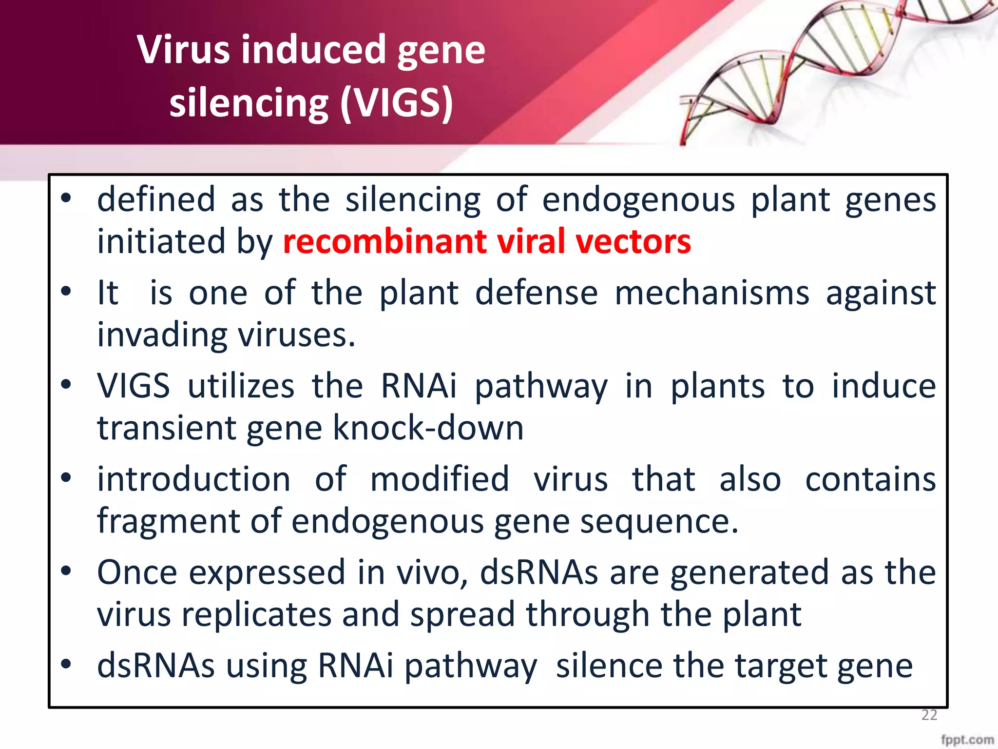 Gene silencing and its application in crop improvement | PPTX