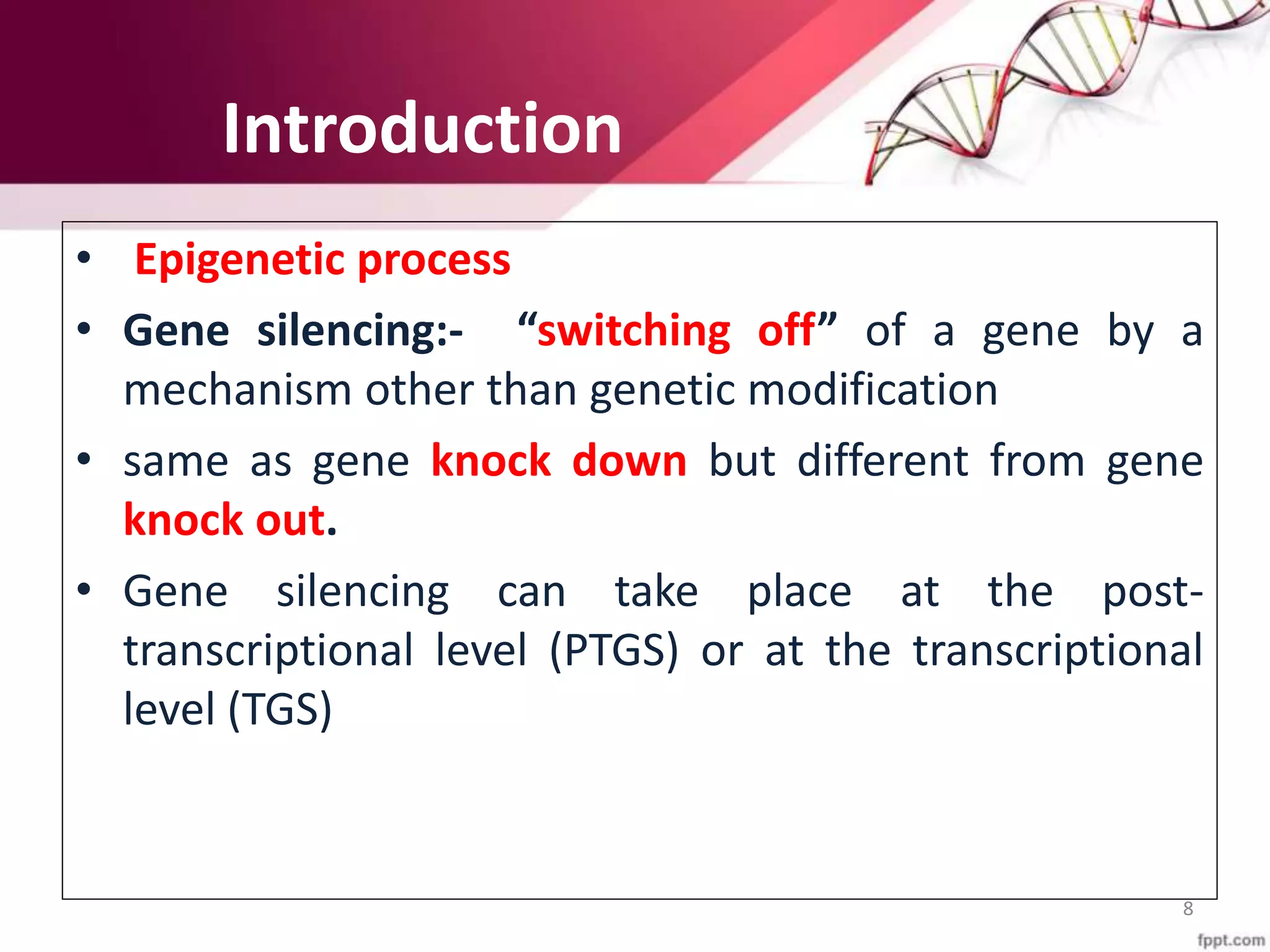 Gene silencing and its application in crop improvement | PPTX