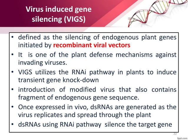 Gene silencing and its application in crop improvement | PPTX