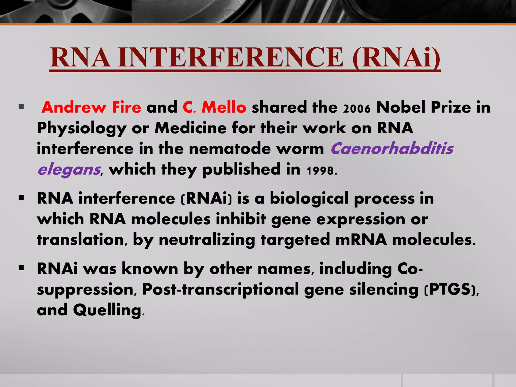 Gene silencing by RNA interference & Antisense therapy | PPT