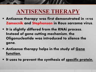 Gene silencing by RNA interference & Antisense therapy | PPT