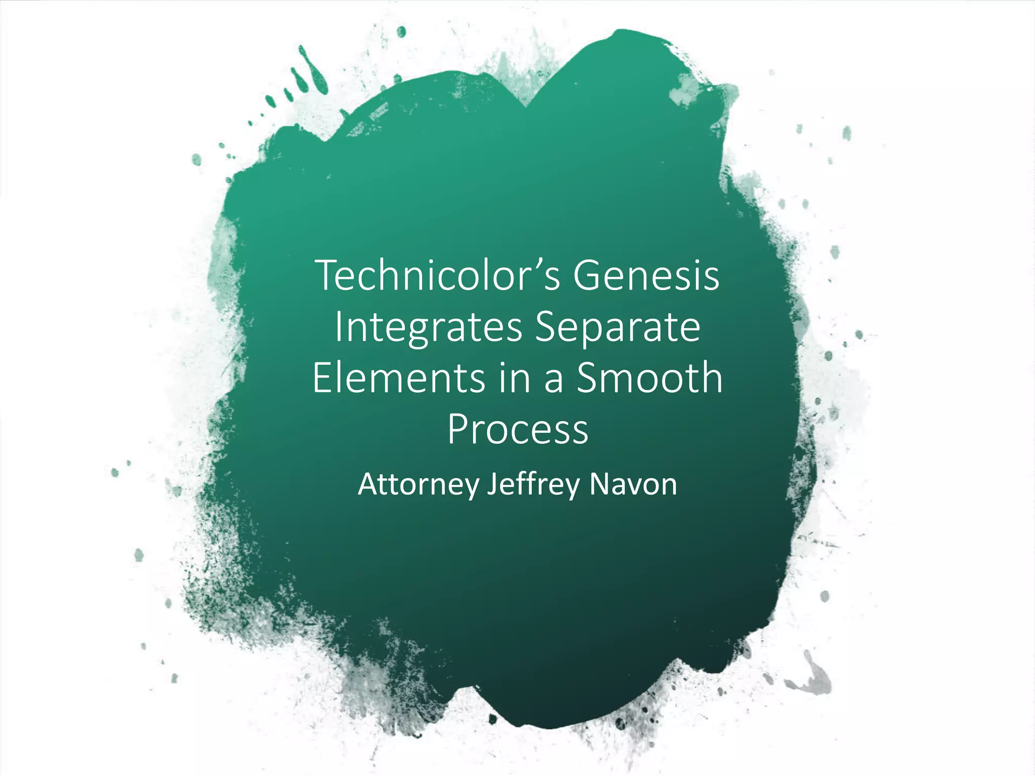 Technicolor’s Genesis Integrates Separate Elements in a Smooth Process ...