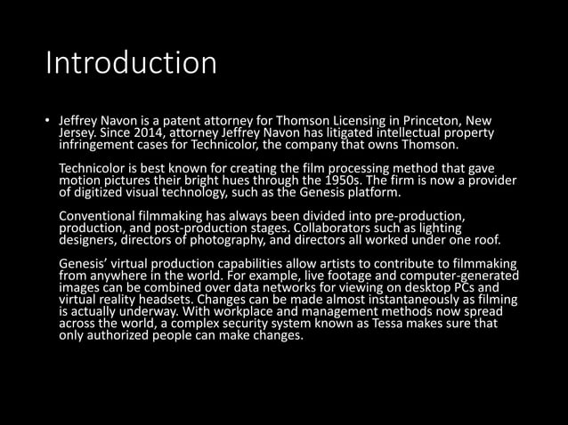 Technicolor’s Genesis Integrates Separate Elements in a Smooth Process ...