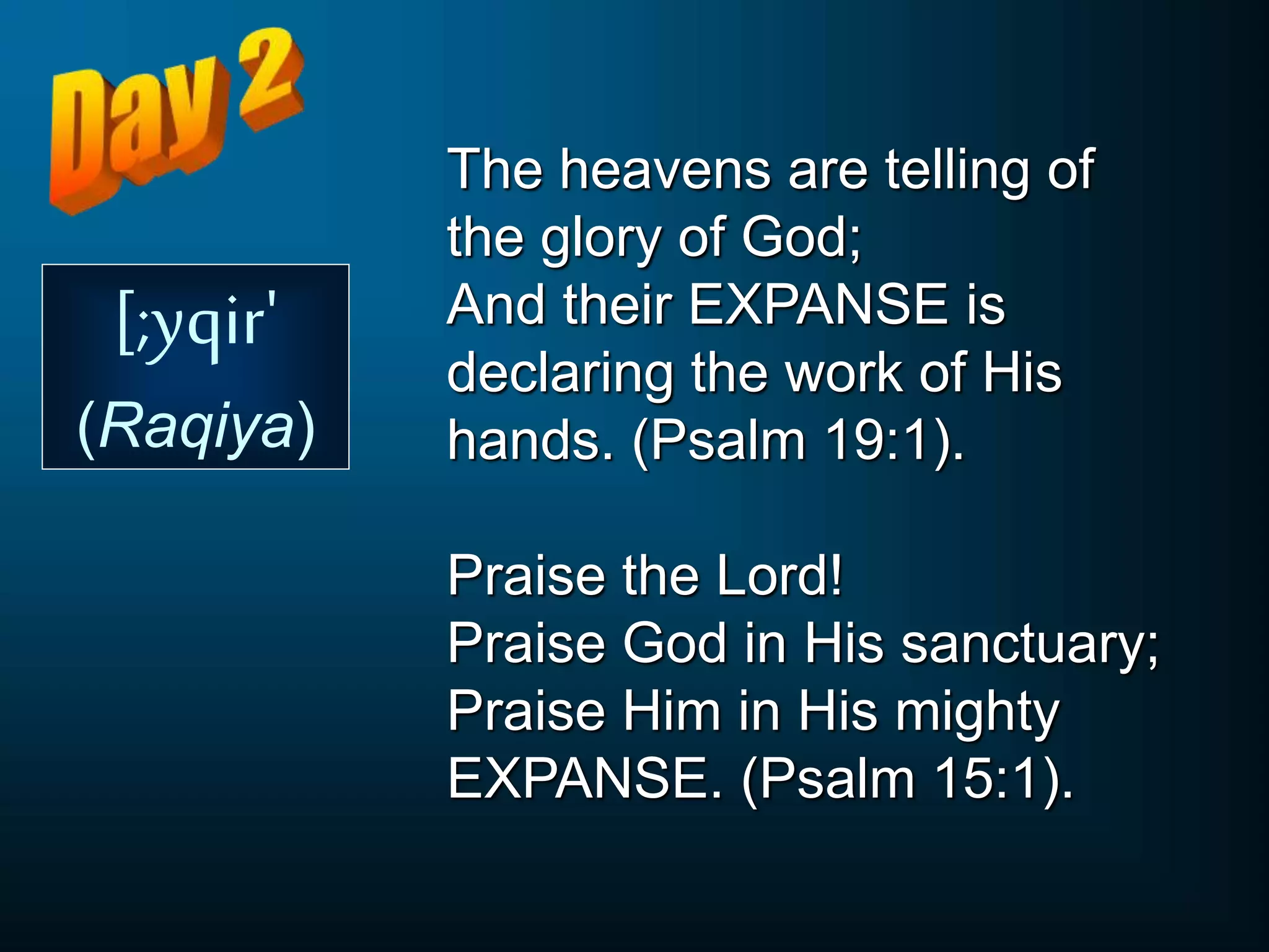 Genesis 01 six days of creation | PPT