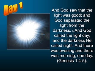 Genesis 01 six days of creation | PPT