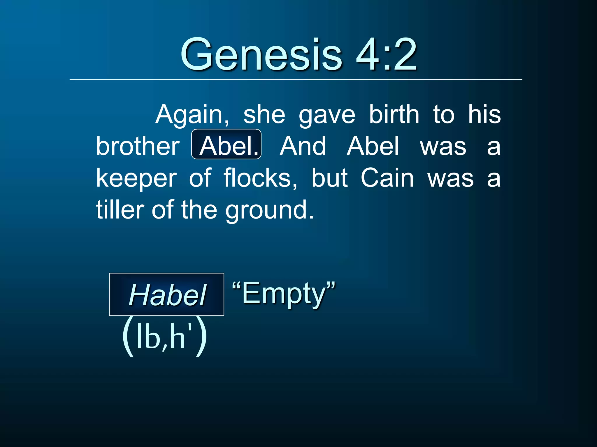 Genesis 04: The way of cain | PPT