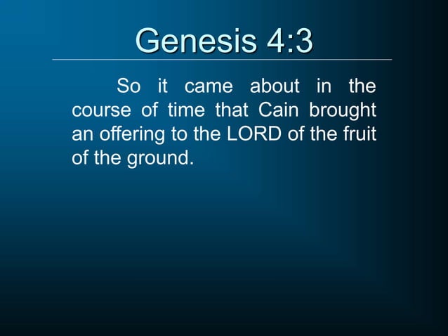Genesis 04: The way of cain | PPT