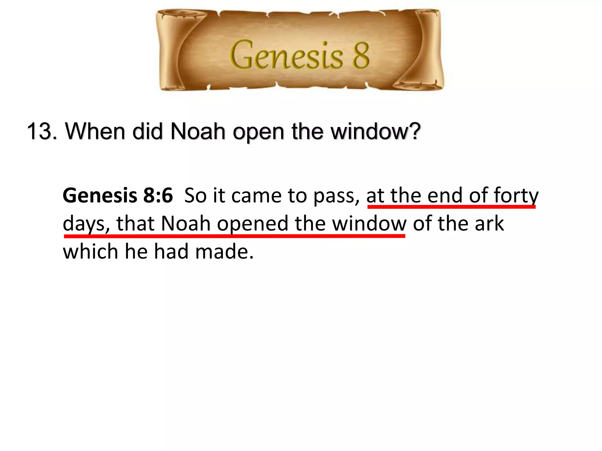 God Remembered Noah - Genesis 8 | PPTX