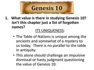 Genesis 10 - Table of Nations | PDF