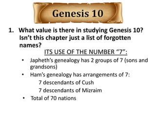 Genesis 10 - Table of Nations | PDF