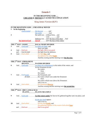 Genesis, Chapters 1 & 2 - A Unique Look | PDF
