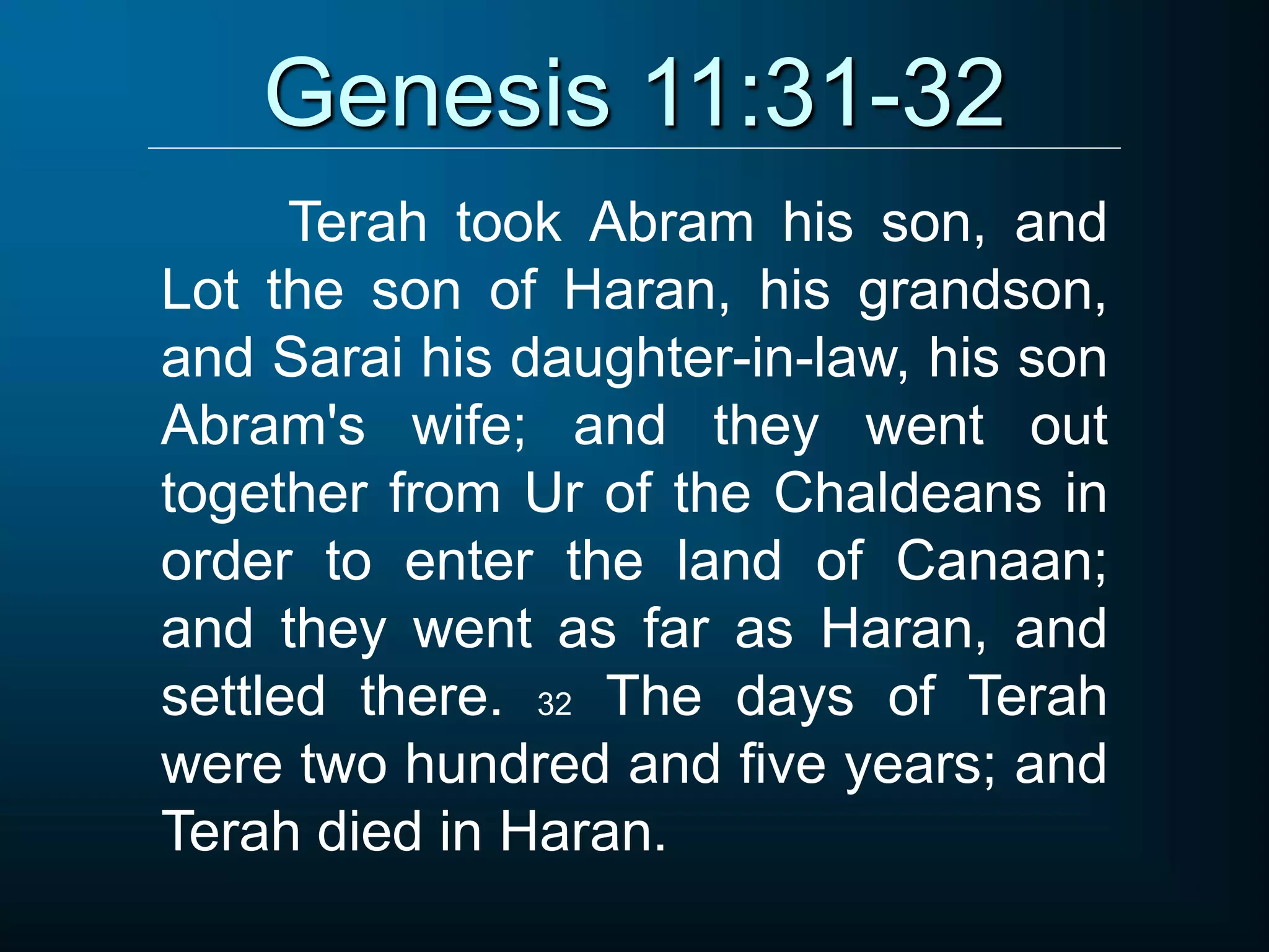 Genesis 12 14: The life of abraham | PPT