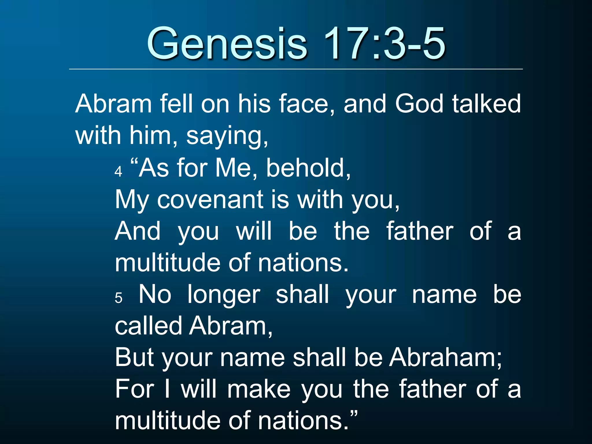 Genesis 15 17: The Abrahamic covenant | PPT