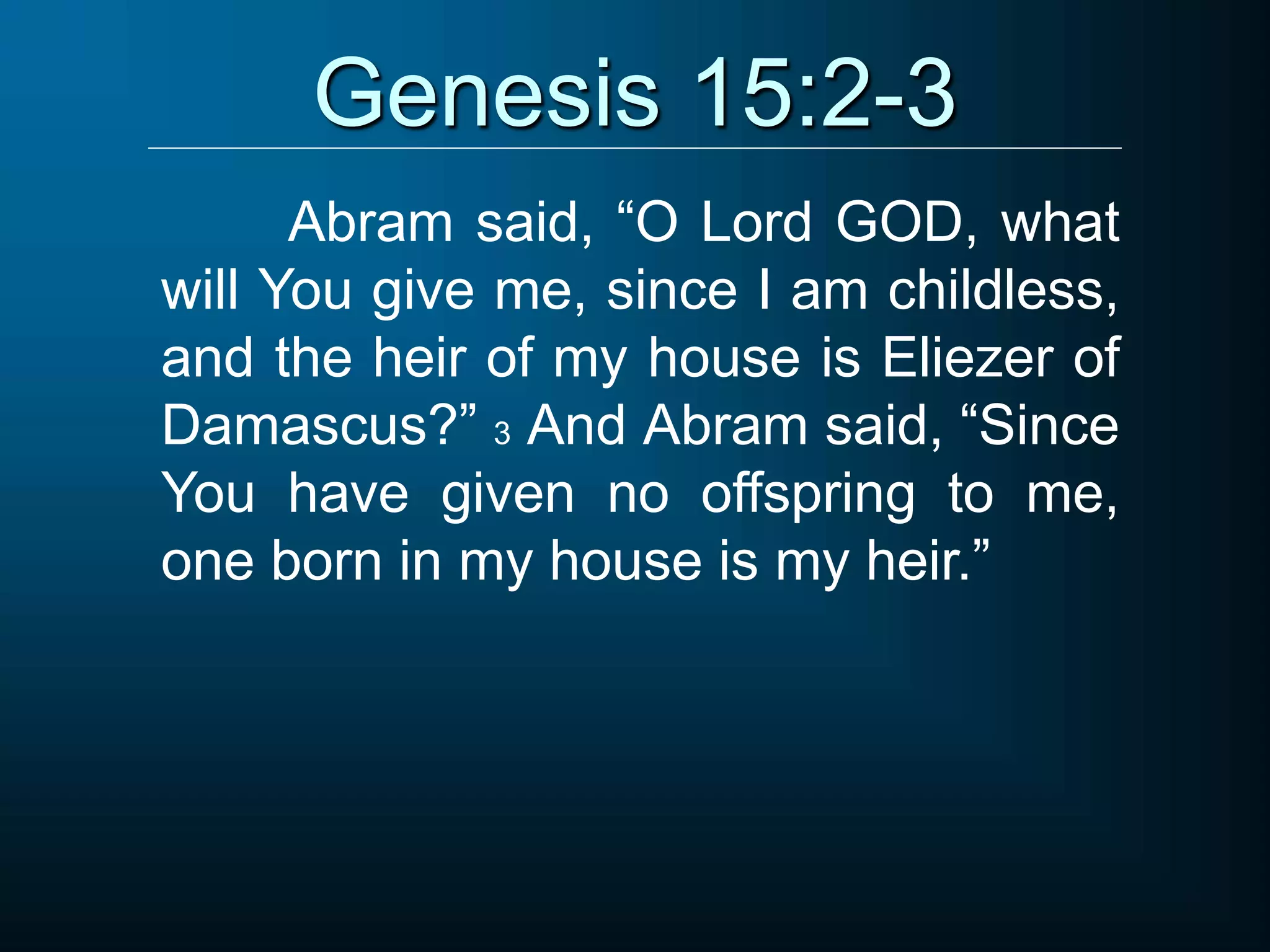 Genesis 15 17: The Abrahamic covenant | PPT