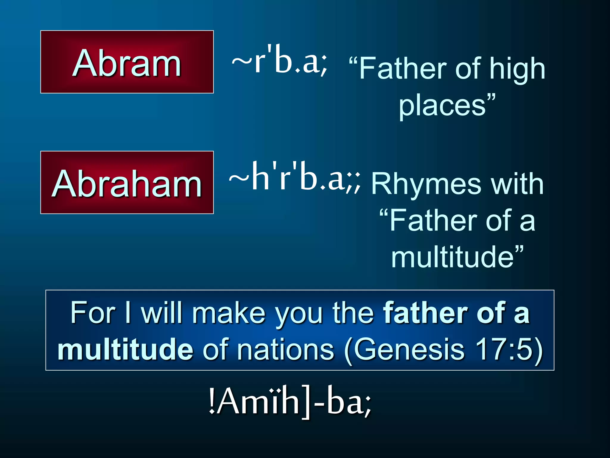 Genesis 15 17: The Abrahamic covenant | PPT