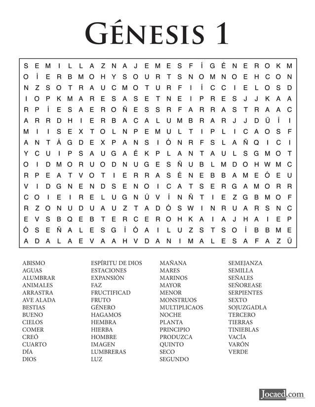 Genesis 1 sopa_de_letras | PDF