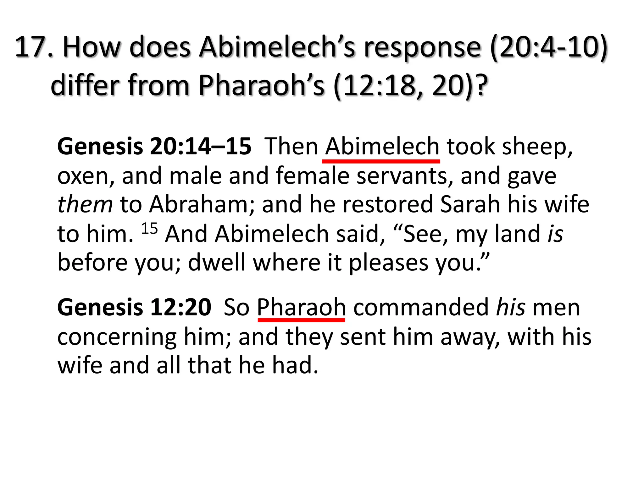 Genesis 20 - Abraham & Abimelech | PDF