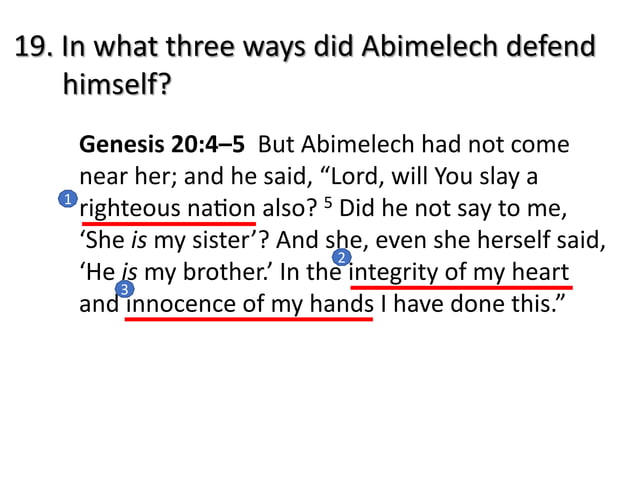 Genesis 20 - Abraham & Abimelech | PDF