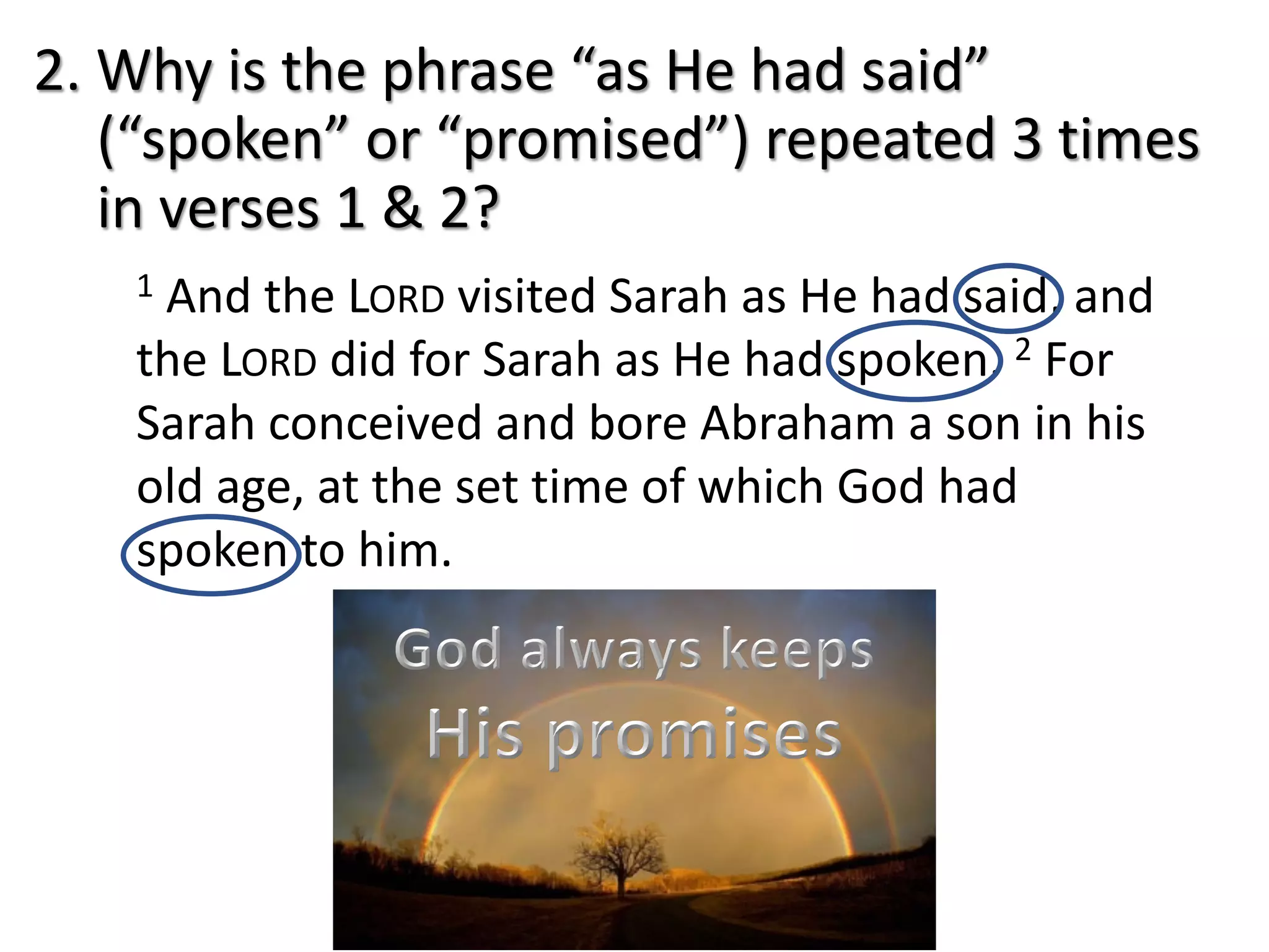 The Birth of Isaac - Genesis 21 | PDF
