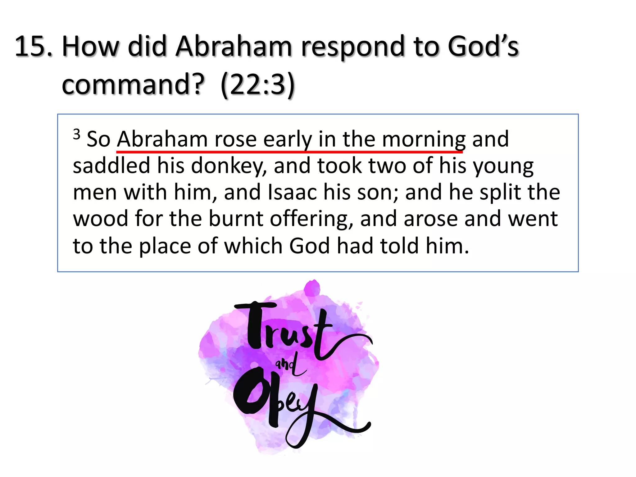 Abraham's Offering of Isaac - Genesis 22 | PDF