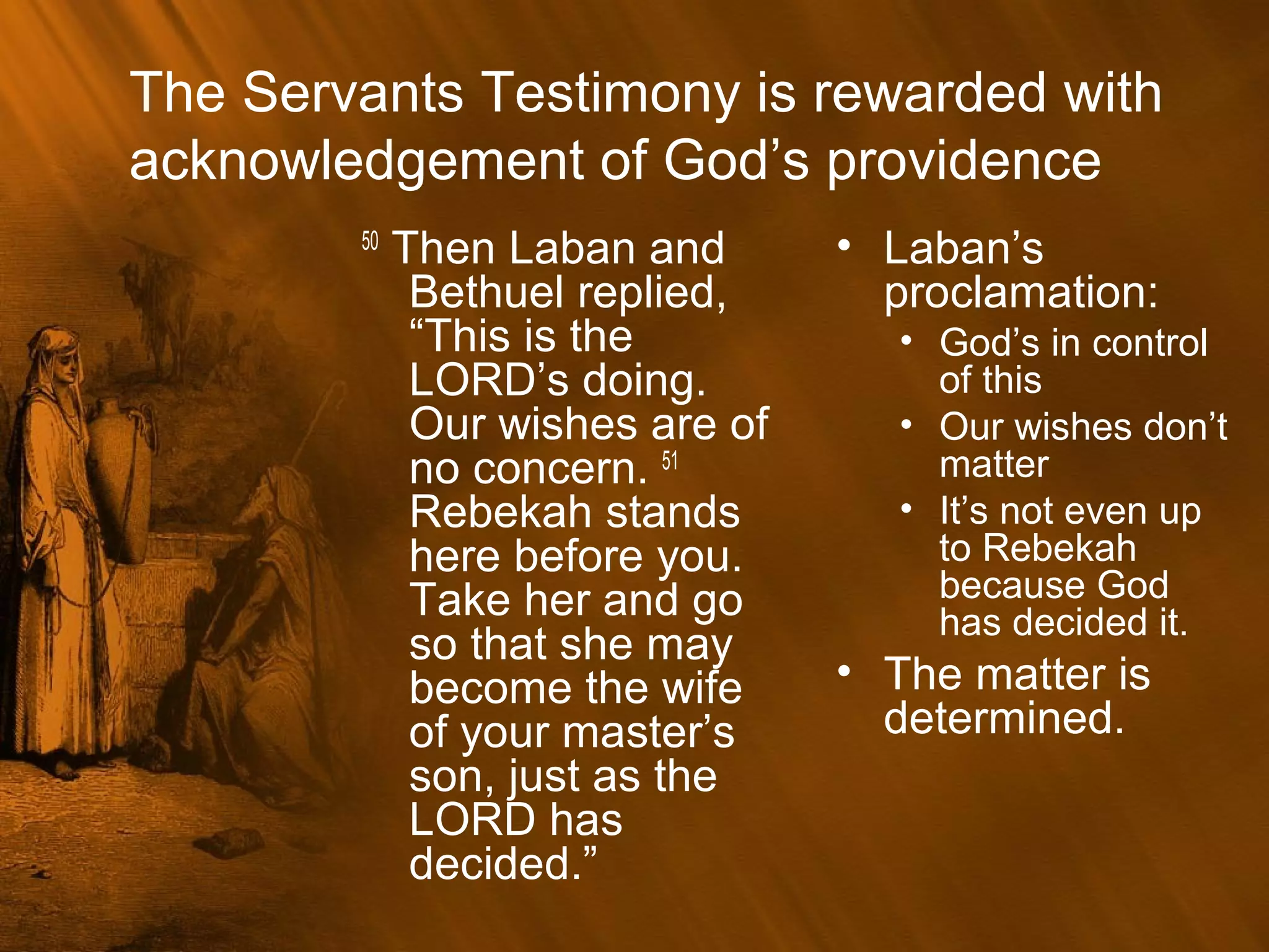 Example of a Faithful Servant - Genesis 24 | PPT