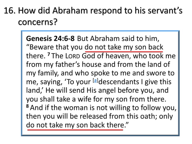 Isaac & Rebekah - Genesis 24:1-67 | PDF