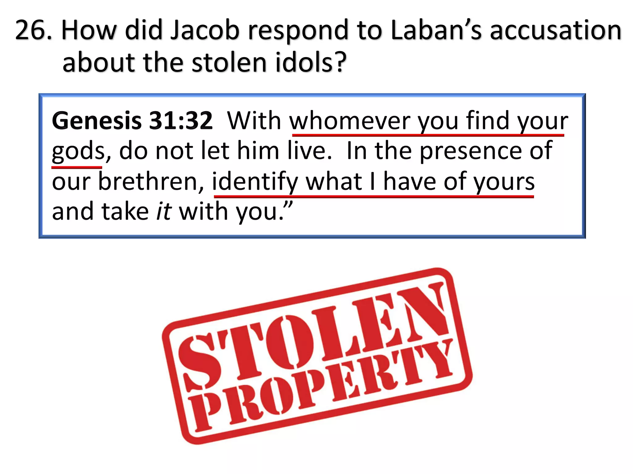 Jacob Flees from Laban - Genesis 31 | PPT