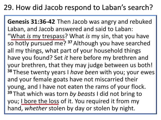 Jacob Flees from Laban - Genesis 31 | PPT