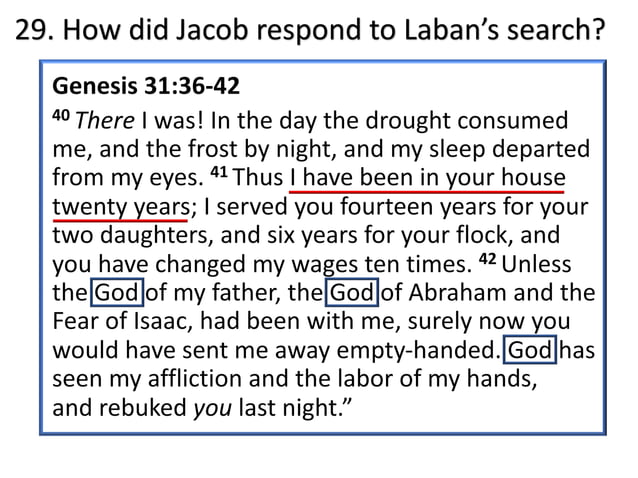Jacob Flees from Laban - Genesis 31 | PPT