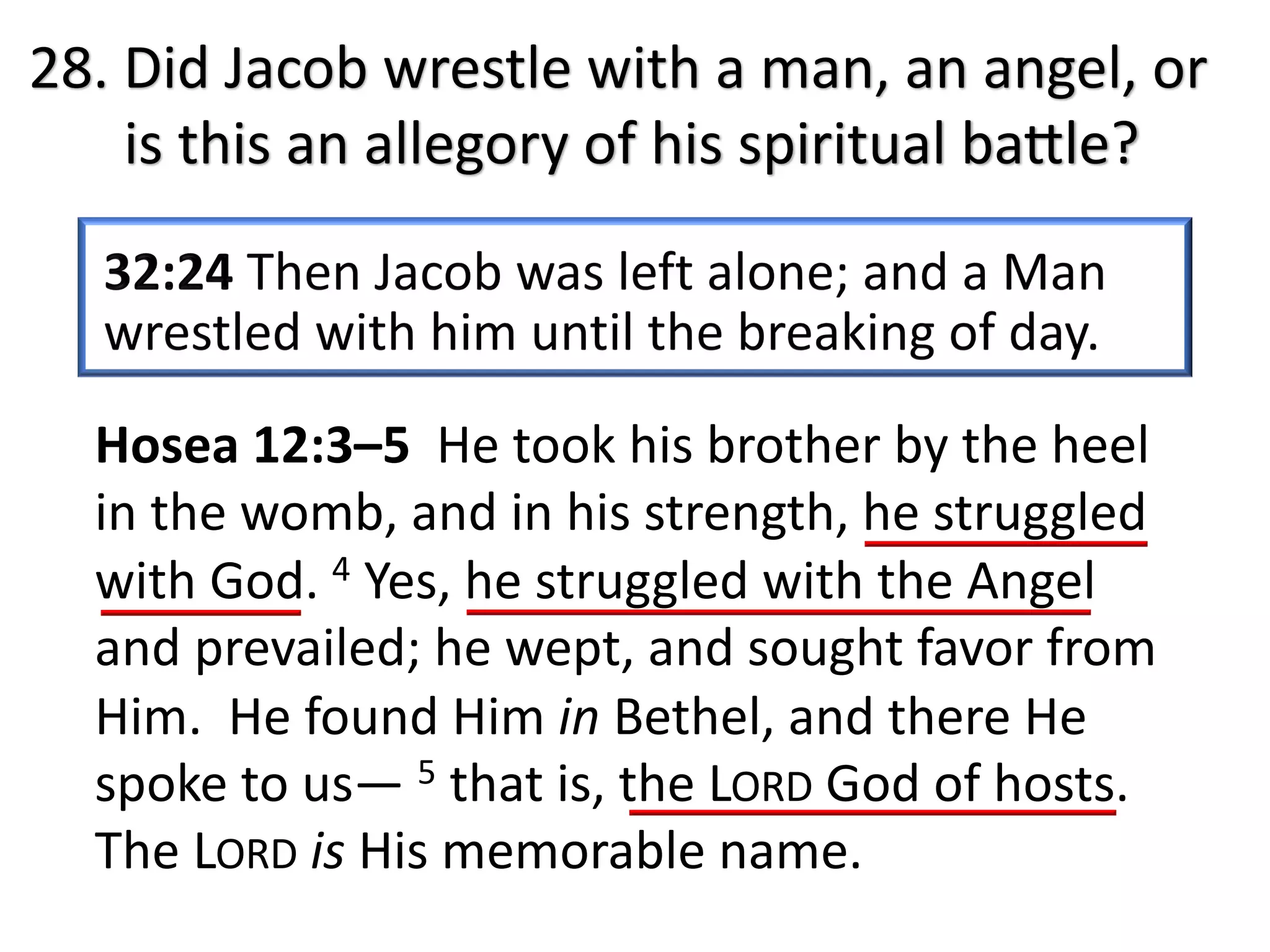Jacob Wrestles with the Lord - Genesis 32 | PDF