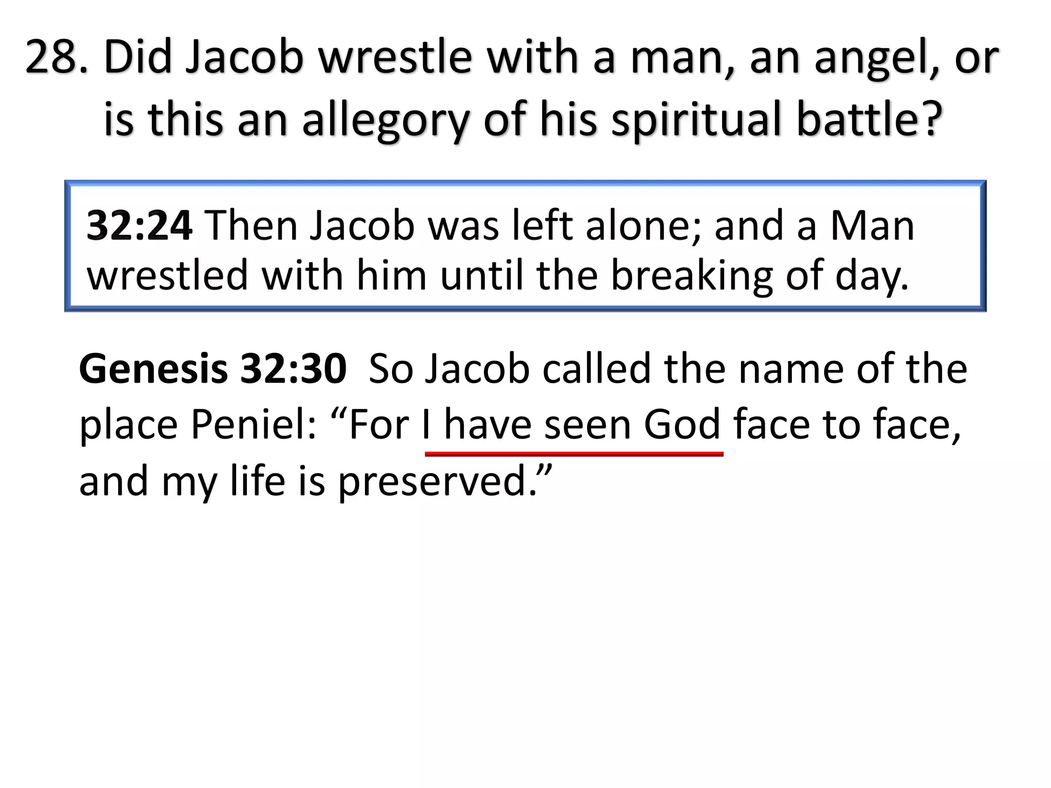 Jacob Wrestles with the Lord - Genesis 32 | PDF