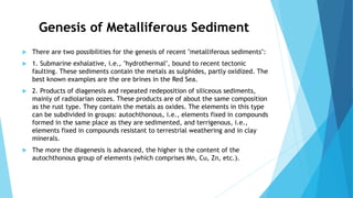 Genesis and occurrence of metalliferous sediment | PDF