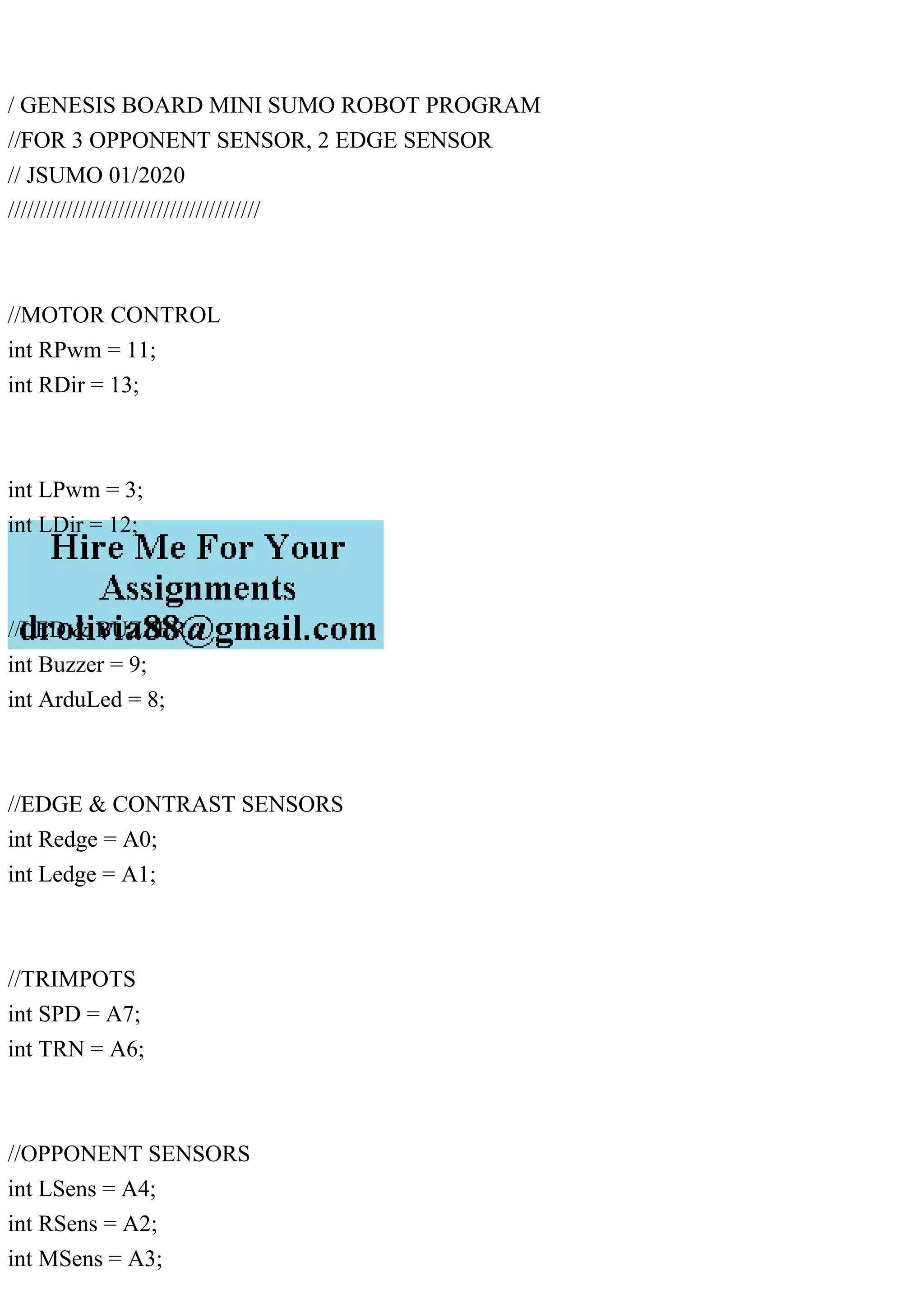 GENESIS BOARD MINI SUMO ROBOT PROGRAMFOR 3 OPPONENT SENSOR, .pdf