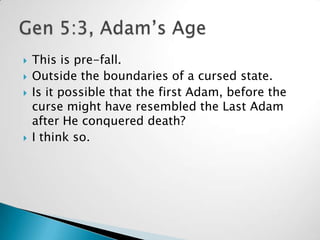 Genesis ch. 5, 2012, Adam, toledot, Adam’s age, 1656 years Adam to ...