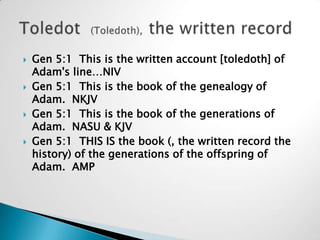 Genesis ch. 5, 2012, Adam, toledot, Adam’s age, 1656 years Adam to ...