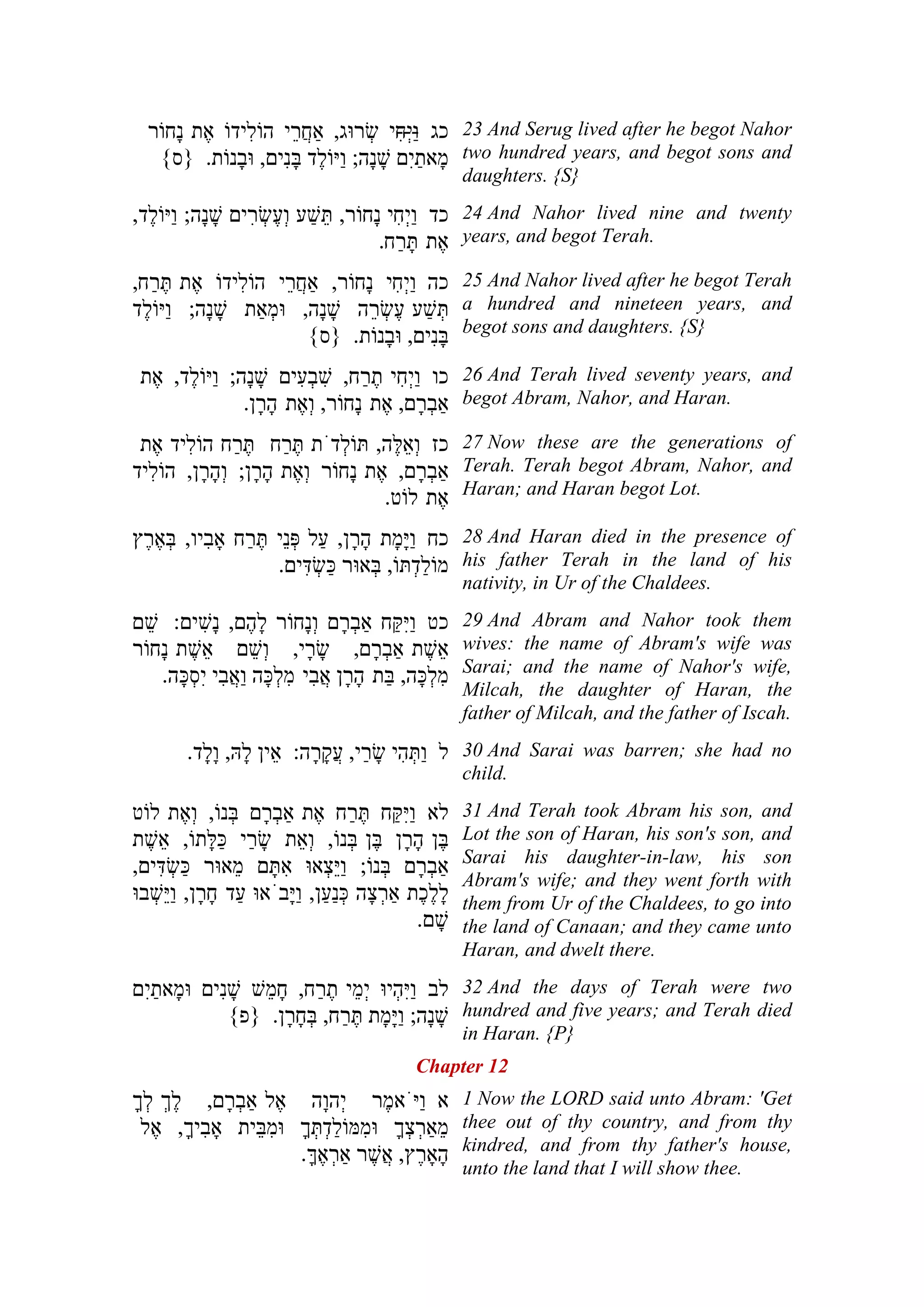 GENESIS - HEBREW/ ENGLISH | PDF
