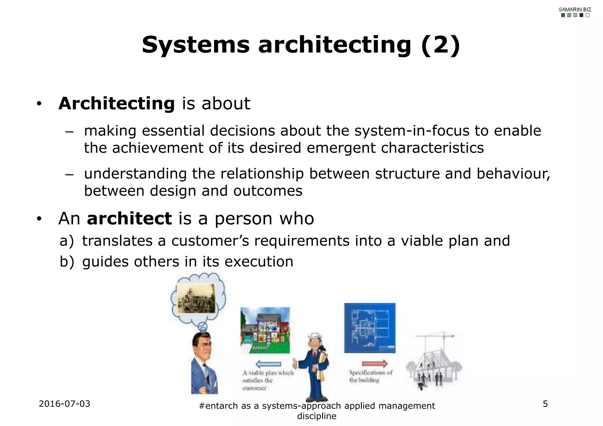 Enterprise Architecture (#EntArch) as a #systemsapproach applied ...