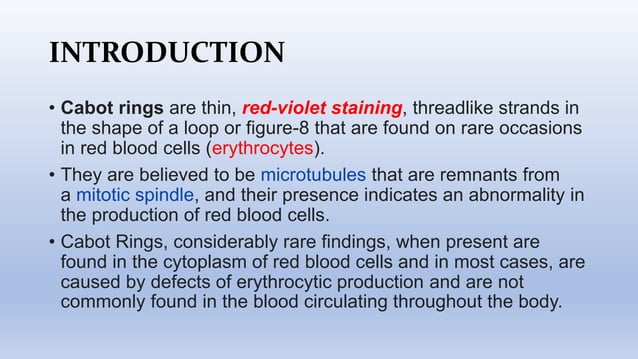 Genesis of Cabot Rings in Blood Abnormalities.pptx